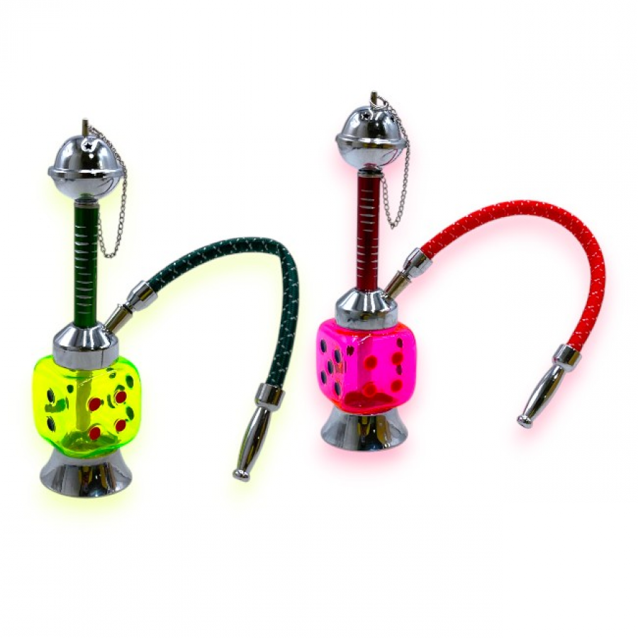 SMOKIN CLEAN 8″ MINI DICE HOOKAH | 1 HOSE – HX-IMPORTS